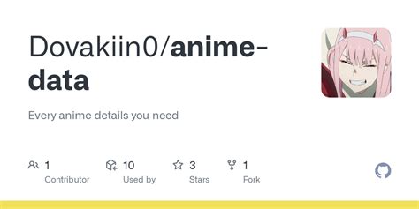 GitHub Dovakiin Anime Data Every Anime Details You Need