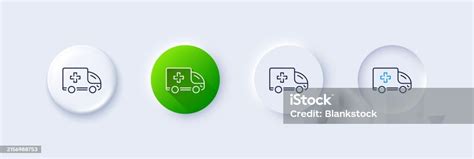 구급차 응급 자동차 라인 아이콘입니다 병원 수송 차량 표시입니다 선 아이콘 벡터 3차원 형태에 대한 스톡 벡터 아트 및 기타 이미지 3차원 형태 건강관리와 의술 고급