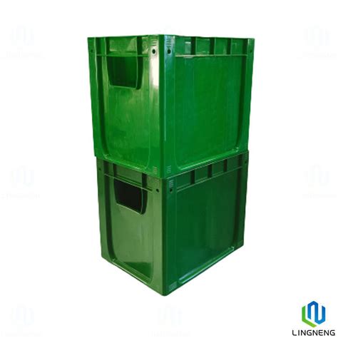 Collapsible Stackable Storage Crates Plastic Bottle Crates Logo Customized
