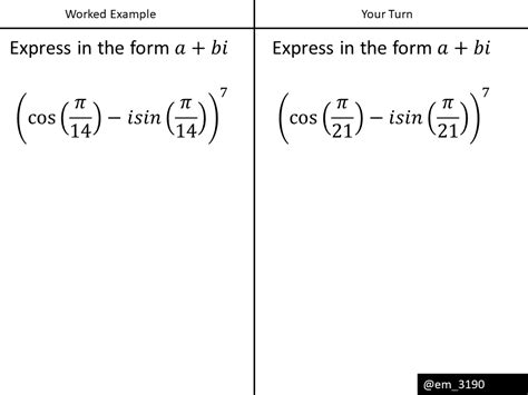 using de moivre s theorem to evaluate powers of complex numbers