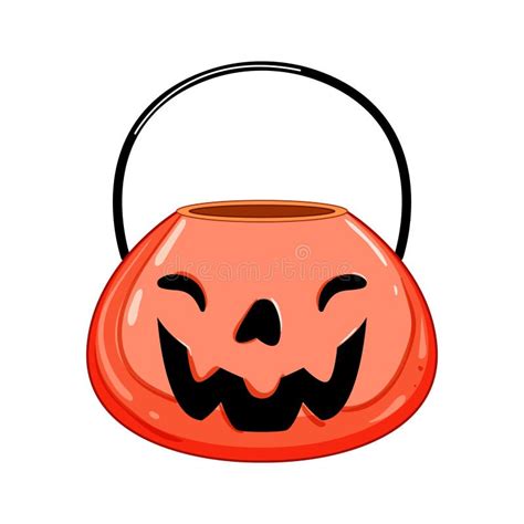 Autumn Halloween Bucket Cartoon Vector Illustration Stock Vector Illustration Of Halloween