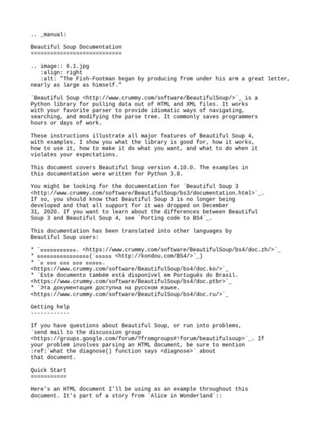beautifulsoup pdf html xml