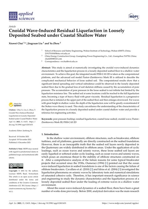 Pdf Cnoidal Wave Induced Residual Liquefaction In Loosely Deposited Seabed Under Coastal