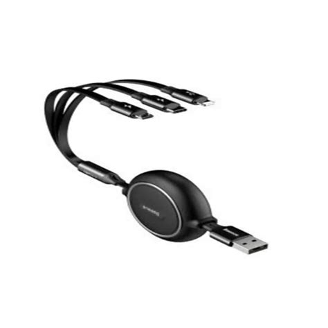 Baseus Golden Loop Three In One Elastic Data Cable USB For M L T A M Black Quickee