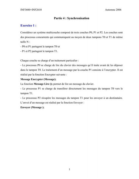 Synchronisation De Processus