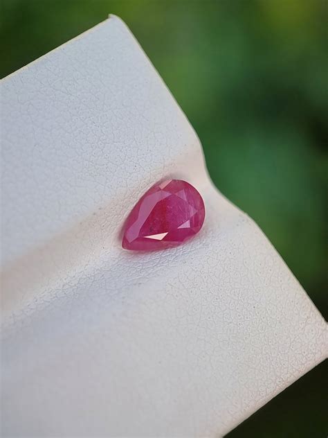 Natural Ruby Pear Shaped Gemstone Jegdalak Afghanistan Ct