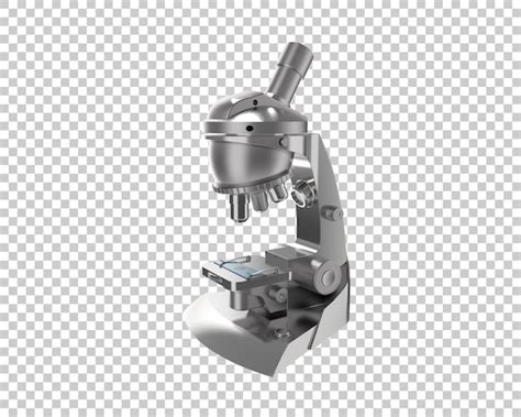 Premium Psd Microscope Isolated On Background 3d Rendering Illustration