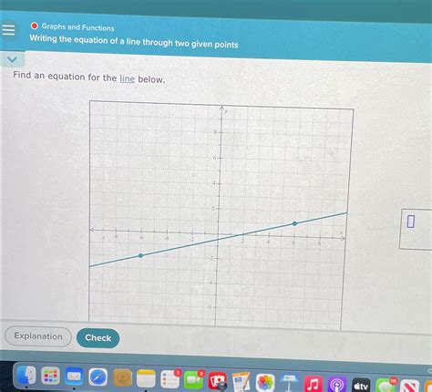 Solved Graphs And Functionswriting The Equation Of A Line