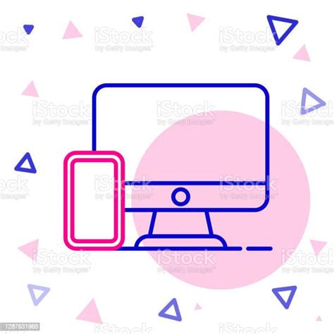 흰색 배경에 격리 된 라인 컴퓨터 모니터 및 휴대 전화 아이콘 인터넷 마케팅의 수익 다채로운 개요 개념 벡터 0명에 대한 스톡 벡터 아트 및 기타 이미지 Istock