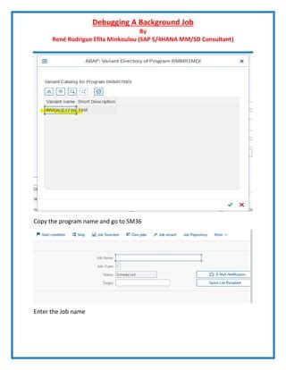 Steps To Debug A Background Job Pdf