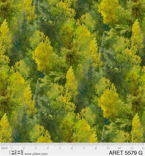 Pb Autumn Retreat Tree Texture 5579 G Cotton Fabric