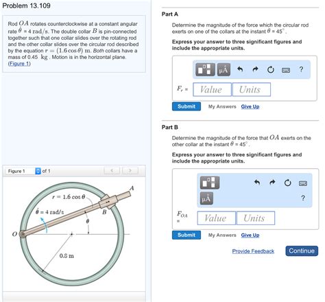 Solved Problem Part A Rod OA Rotates Counterclockwise Chegg
