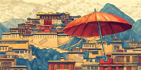 ai创作图布达拉宫背景 布达拉宫水彩水墨风格 手绘布达拉宫 布达拉宫水彩 纳西族城市插画 布达拉宫印象创意 布达拉宫地标建筑 古城插画 海坛城