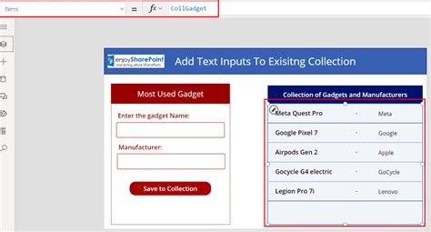 How To Add Text Input To Power Apps Collection Enjoy Sharepoint