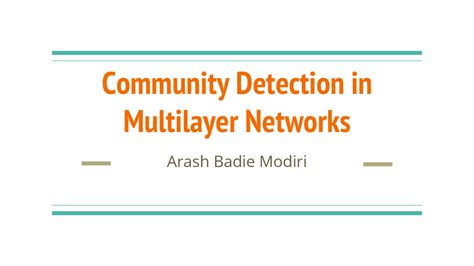 Community Detection In Multilayer Networks Speaker Deck
