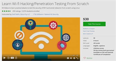 Learn Wi Fi Hackingpenetration Testing From Scratch Udemy Course List