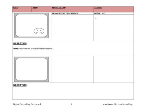 Professional Storyboard Templates Examples