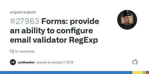 Forms Provide An Ability To Configure Email Validator Regexp · Issue 27963 · Angularangular