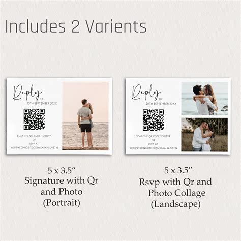 Printable Rsvp With Qr Code And Photo Rsvp With Qr Code Rsvp Etsy Australia