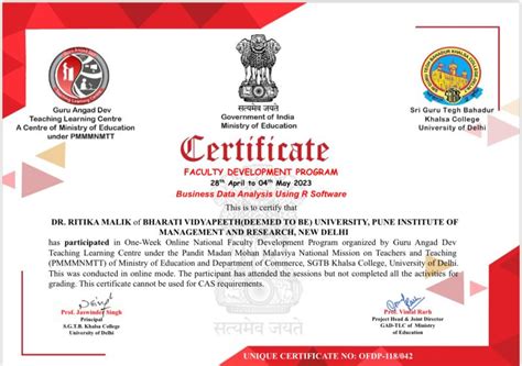 Drritika Malik On Linkedin Participated In One Week Faculty