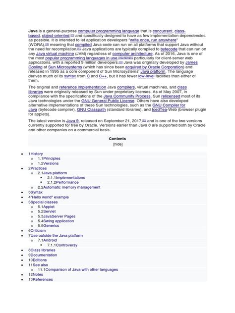 Java Is A General Purpose Pdf Java Virtual Machine Java Programming Language