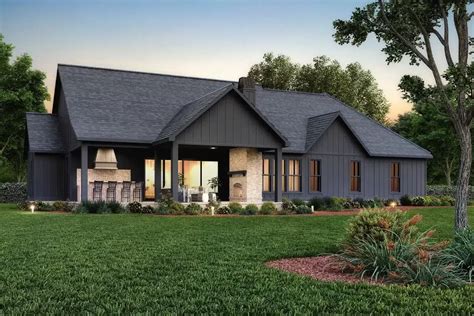 4-Bed Modern Farmhouse Plan with Optionally Finished Bonus Room (Floor ...