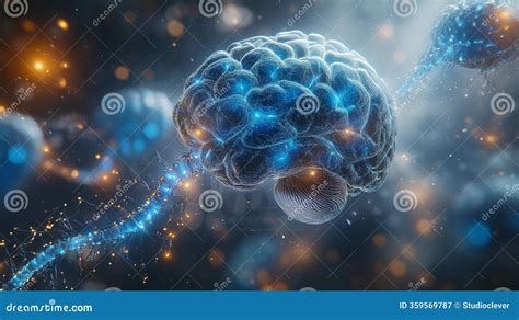 Futuristic Neural Network Brain with Glowing Connections Stock Illustration - Illustration of ...