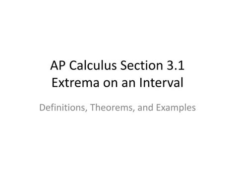 PPT AP Calculus Section Extrema On An Interval PowerPoint Presentation ID