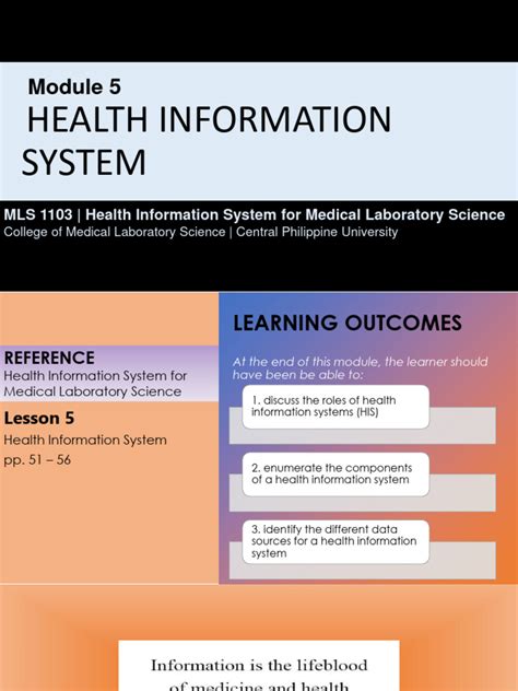 Lesson 5 His Health Information System Pdf Health Informatics