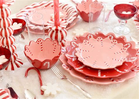 Provence Candy Cane Scallop Salad Plate Set Coton Colors