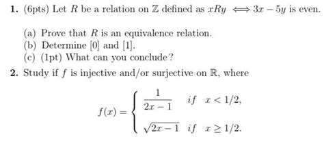 Solved Pts Let R Be A Relation On Z Defined As Chegg