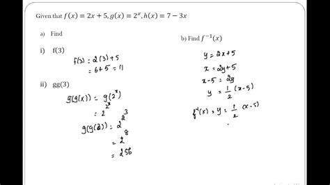 Function Math Highersecondary Examstylequestion Inversefunctions