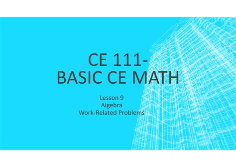 Algebra Work Related Problems And Rates Lecture Notes Mathematics Docsity