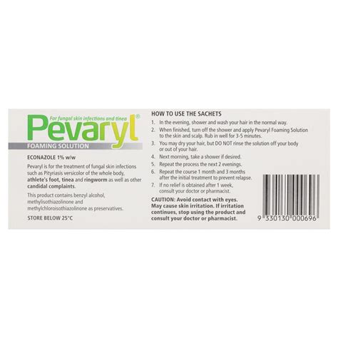 Buy Pevaryl Foaming Solution 1 3x10g Sachets Online At Epharmacy®