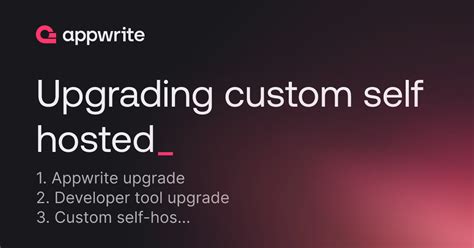 Upgrading Custom Self Hosted Threads Appwrite