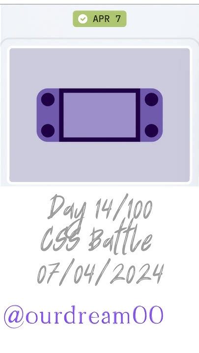 Css Battle Day 14100 Daily Challenge Css Cssbattle