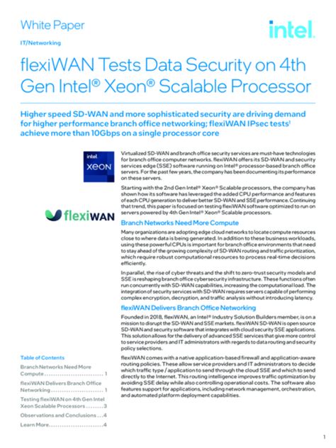 Flexiwan Tests Data Security On 4th Gen Intel® Xeon® Scalable Processor