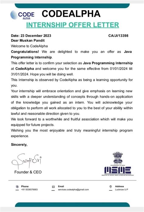 Muskan Pandit On Linkedin Codealpha Intern Javadeveloper