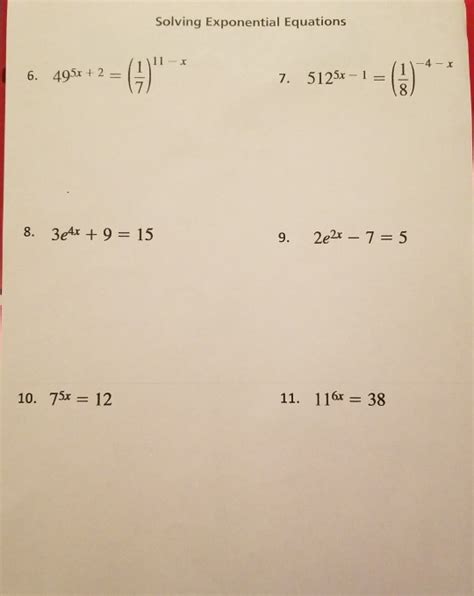 Solved Solving Exponential And Logarithmic Equations Chegg