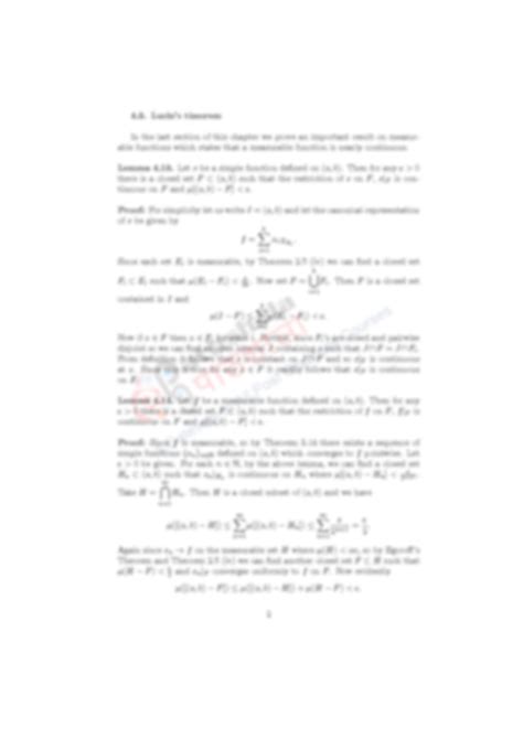 solution convergence sequences measurable function lusin theorem