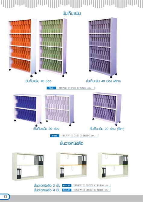 82062 Fs40 ชั้นแฟ้ม 4 ชั้น 40 ช่อง มีล้อเลื่อน ขนาด ก917xล310xส1760