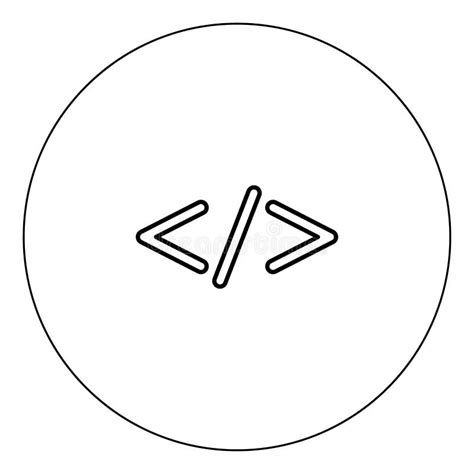 Symbol Code Icon Black Color In Circle Stock Vector Illustration Of Code Application