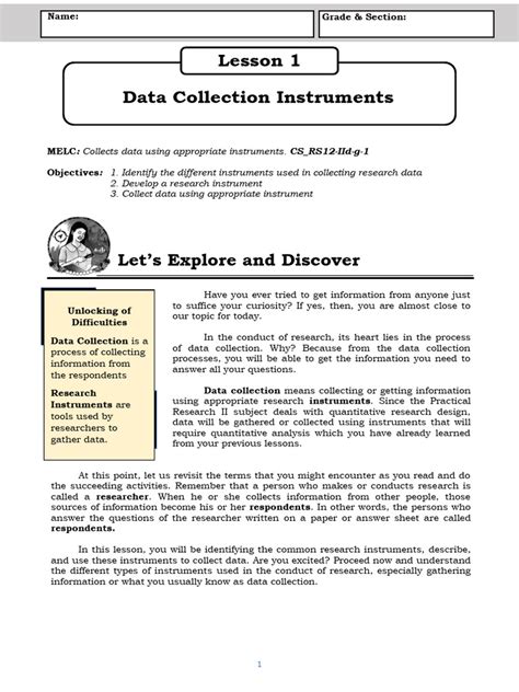 Research Instruments Pdf Survey Methodology Questionnaire