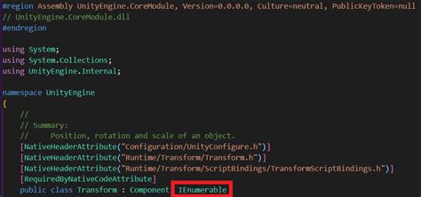 Unitys Transform Implements Ienumerable Weirdbeards Blog