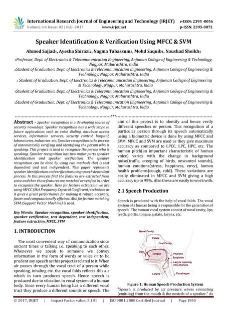 speaker identification and verification using mfcc and svm pdf