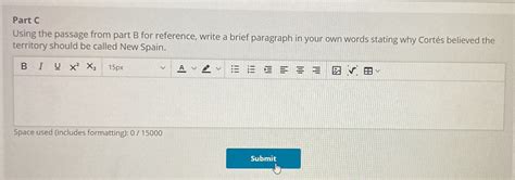 Part C Using The Passage From Part B Reference Write Brief Paragraph