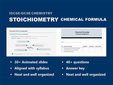 Igcsegcse Chemistry Stoichiometry Chemical Formulae Teaching Resources