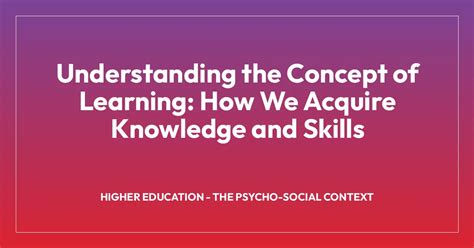 Understanding The Concept Of Learning How We Acquire Knowledge And Skills • Teachers Institute