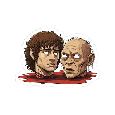 Decapitated Frodo And Gollum Sticker Kiss Cut Vinyl Sticker For Laptop Water Bottle Skateboard