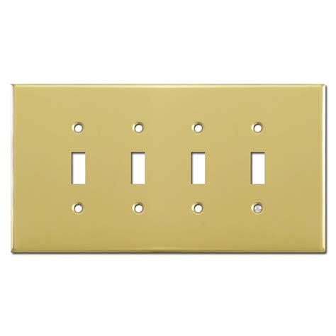 Jumbo Triple Toggle Faceplate Covers Polished Brass